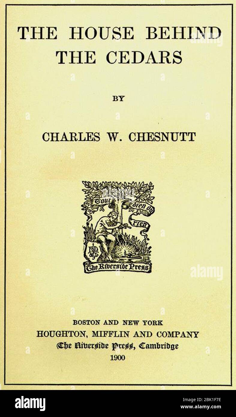 House Behind the Cedars title page Stock Photo - Alamy