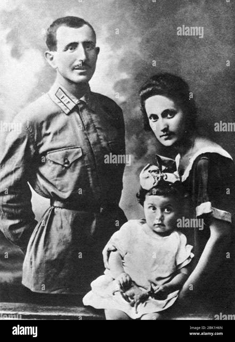 Hovhannes Bagramyan young officer with family wife and daughter Stock ...