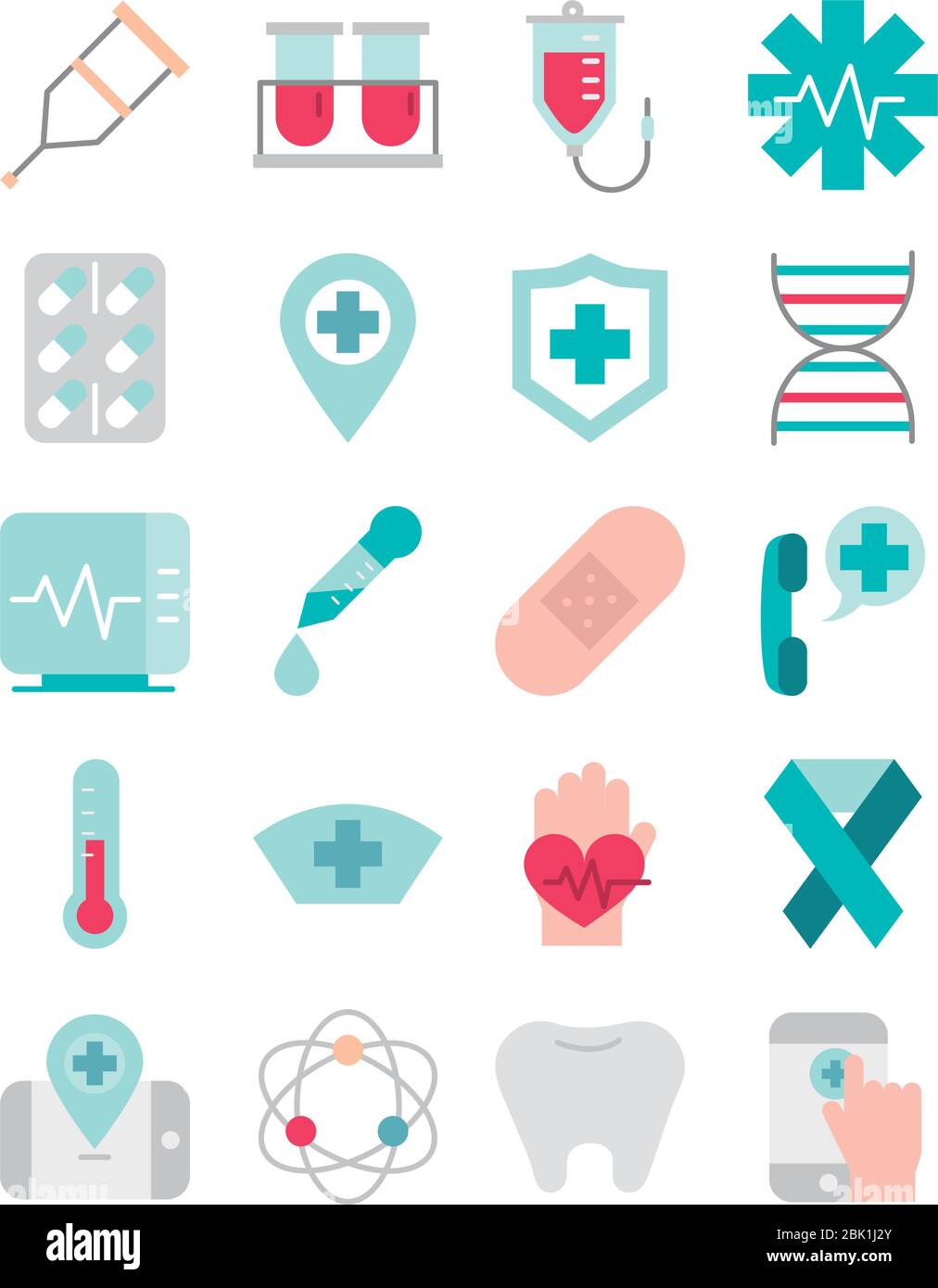 medical health care equipment assistance support icons set vector ...