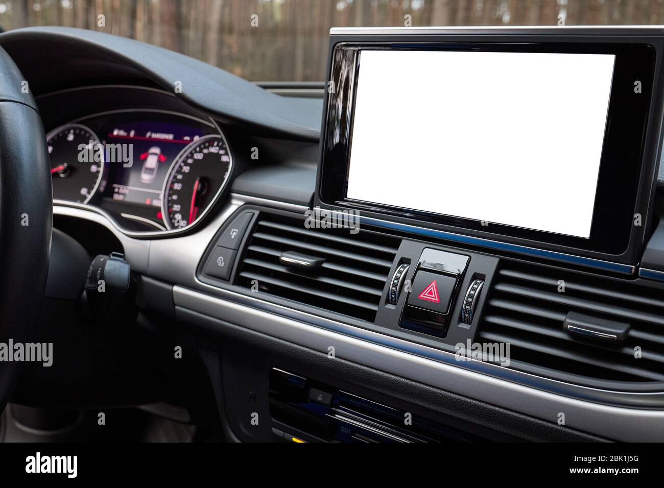 Monitor in car with isolated blank screen use for navigation maps and ...