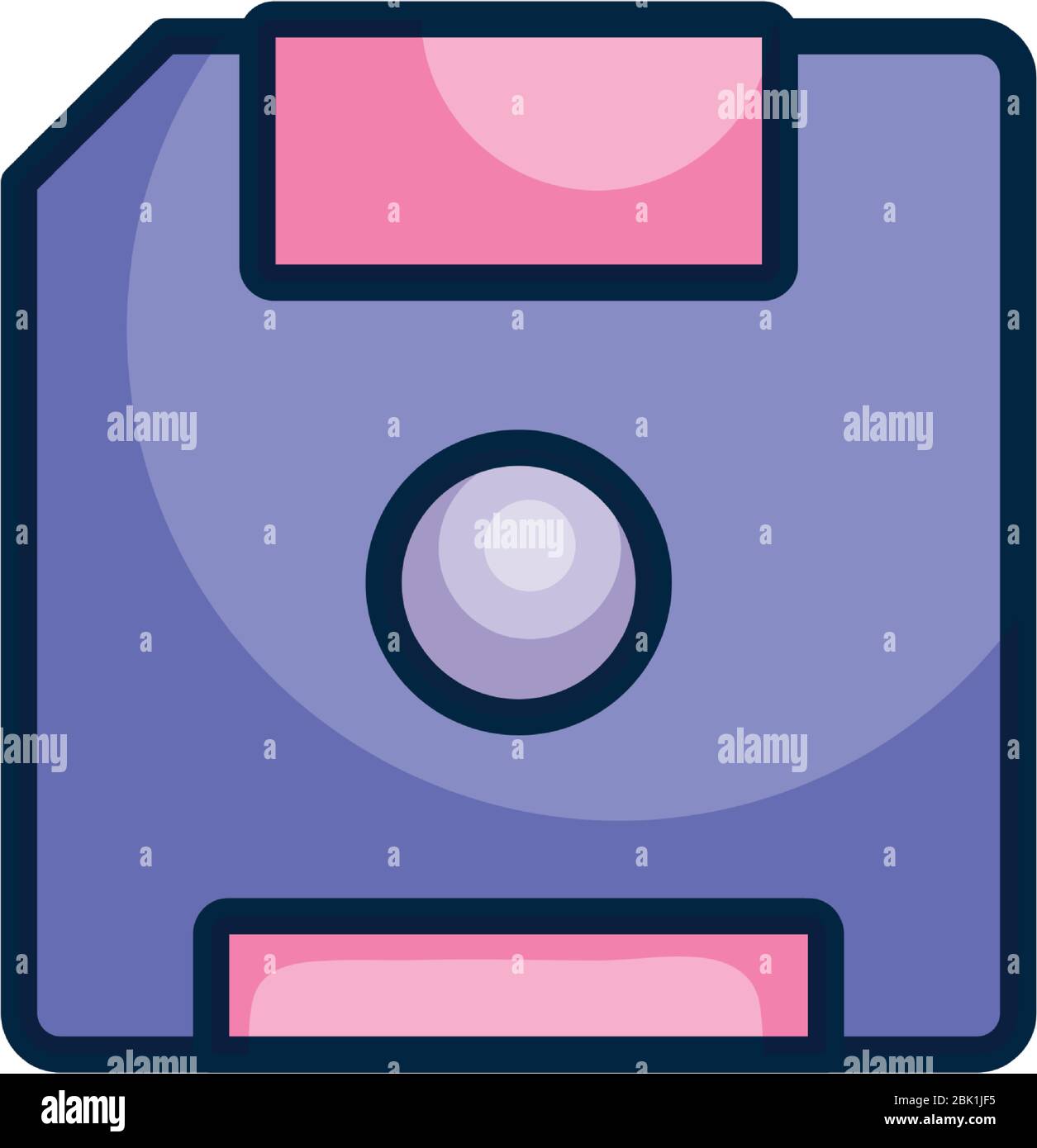 user interface concept, diskette icon over white background, line color ...