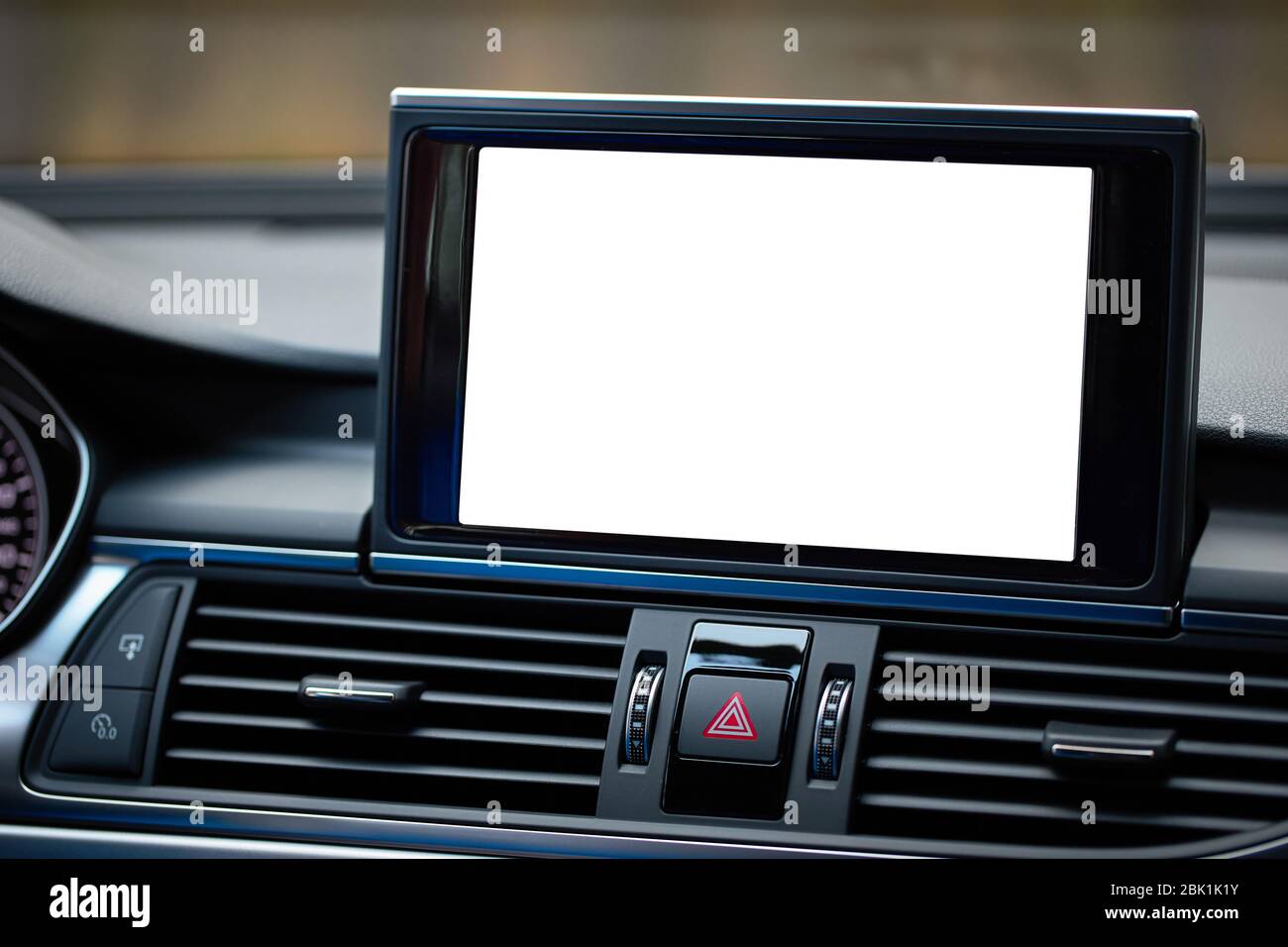 Monitor in car isolated blank screen for navigation maps and GPS ...
