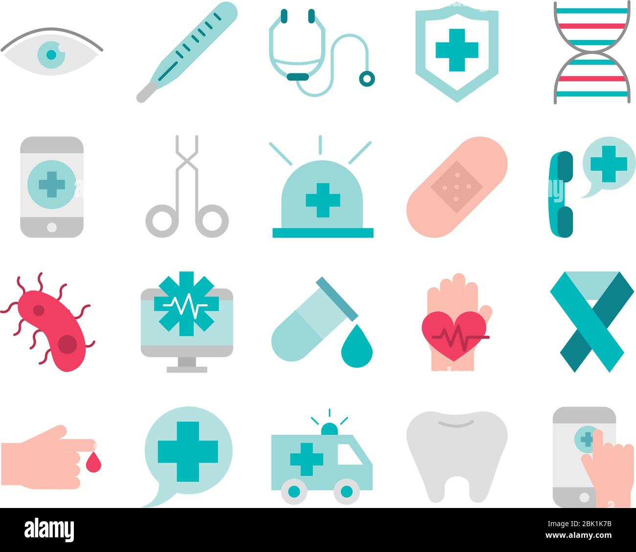 medical health care equipment assistance support icons set vector ...