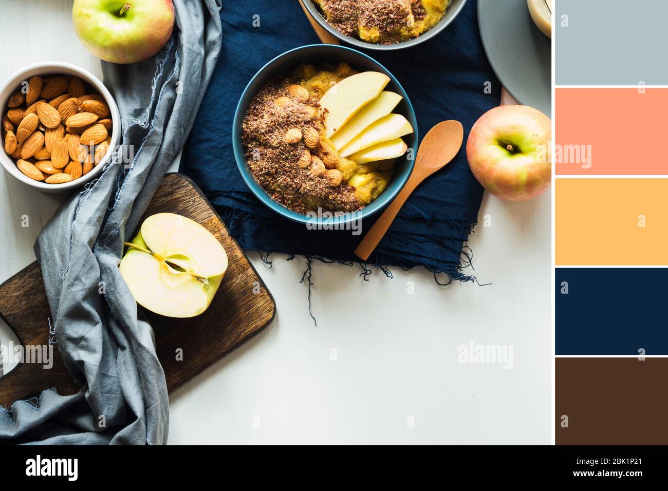 Cozy Breakfast food concept Color swatch Stock Photo - Alamy