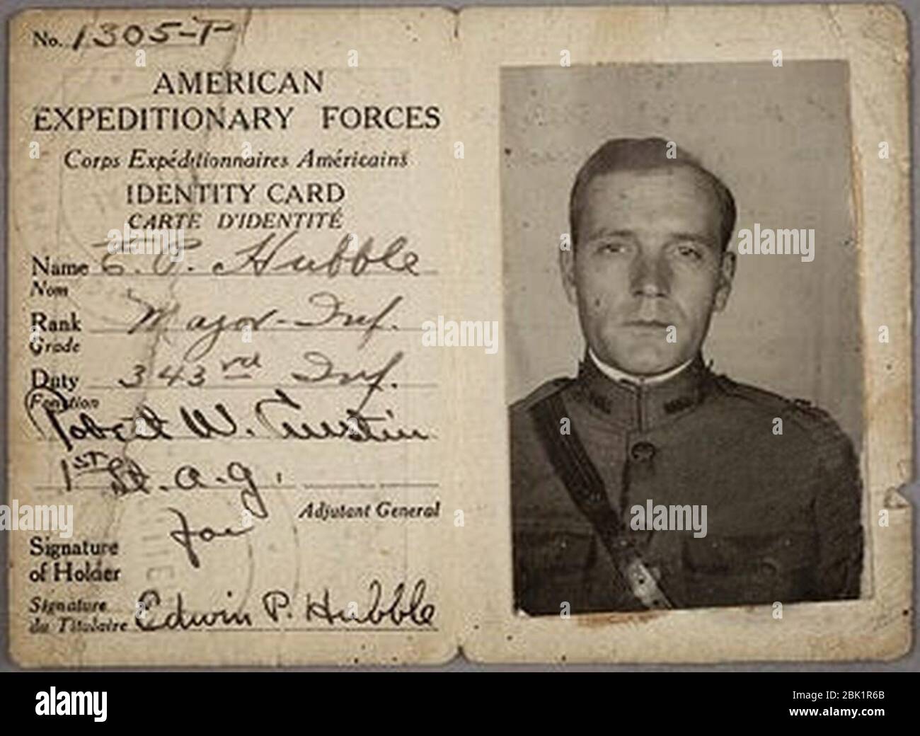 Hubble identity card Stock Photo - Alamy