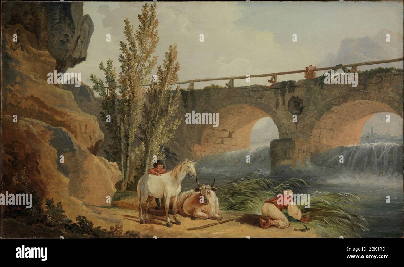 Hubert Robert - Bridge over a Cascade Stock Photo - Alamy