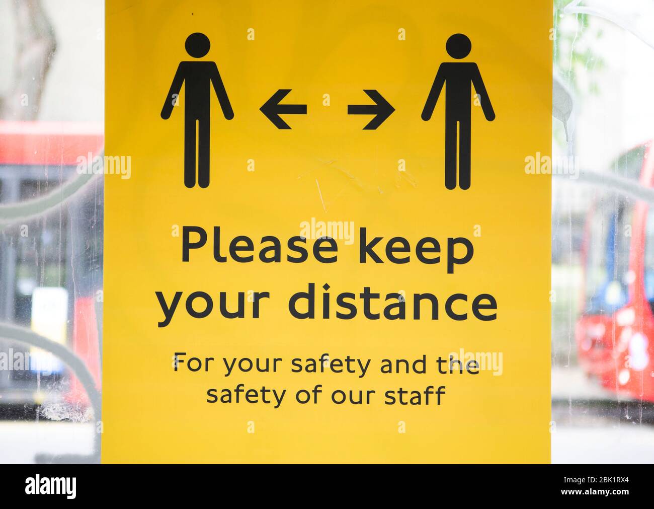 Social distancing street sign during covid-19 Stock Photo - Alamy