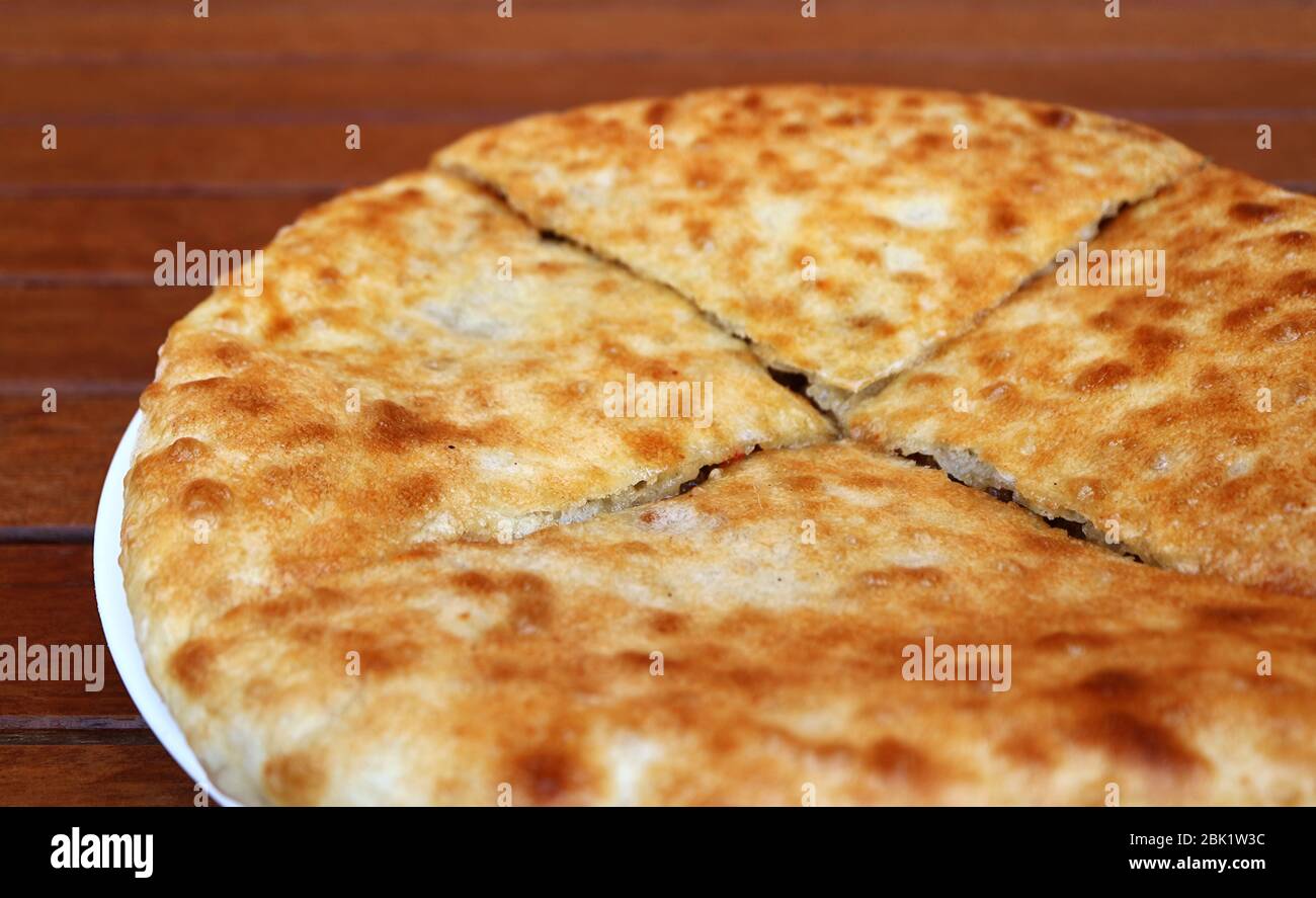 Closeup Kubdari, the North-western Georgian Traditional Flat Bread ...