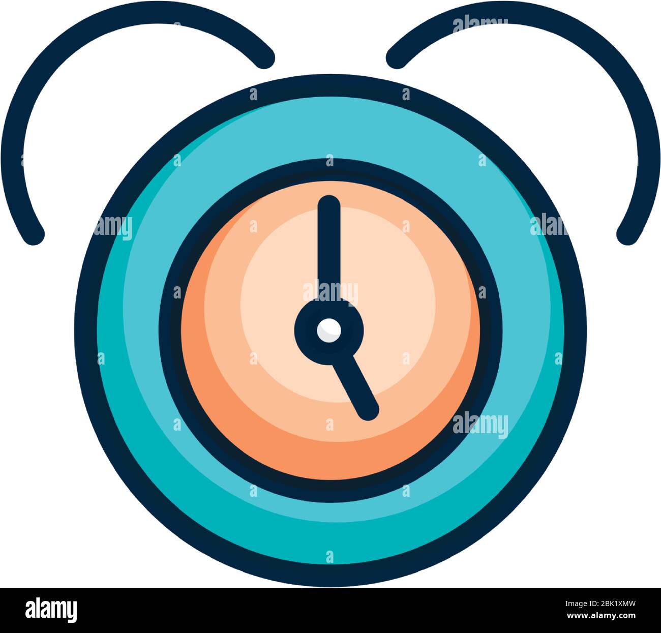 user interface concept, clock icon over white background, line color ...