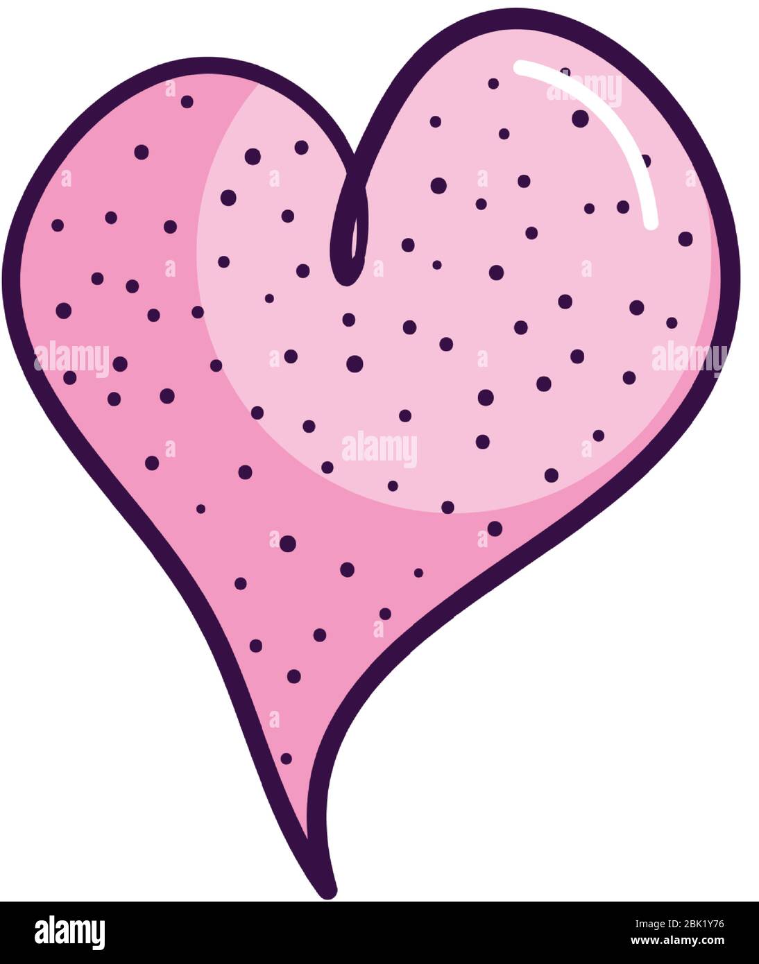 heart with points design over white background, line color style ...