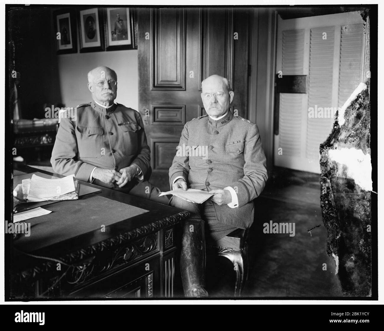 Hugh L. Scott & Tasker H. Bliss at desk Stock Photo - Alamy