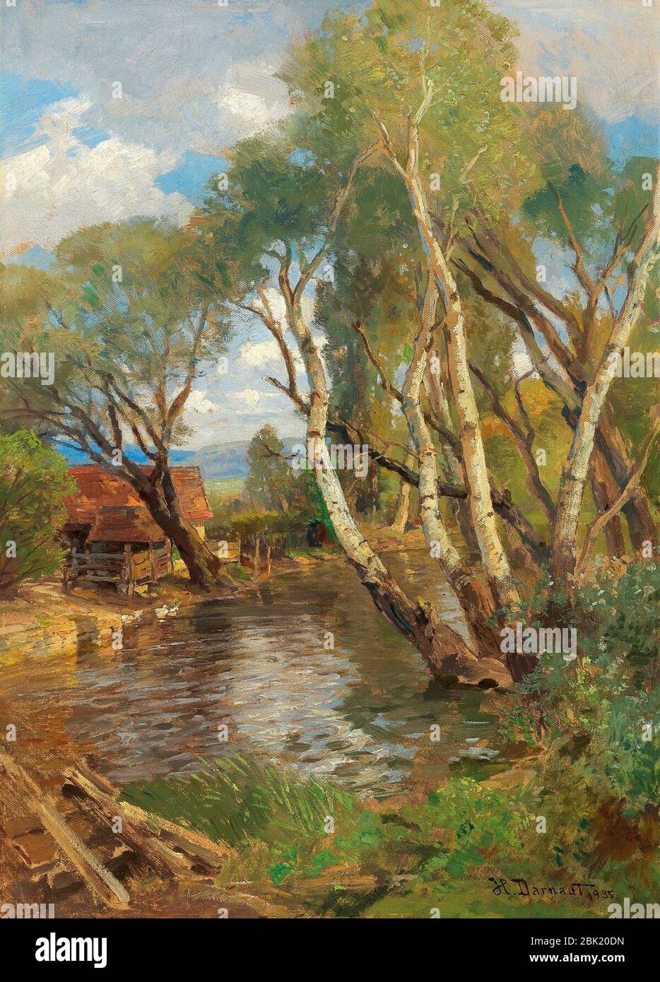 Hugo Darnaut - Birches by a mountain creek Stock Photo - Alamy