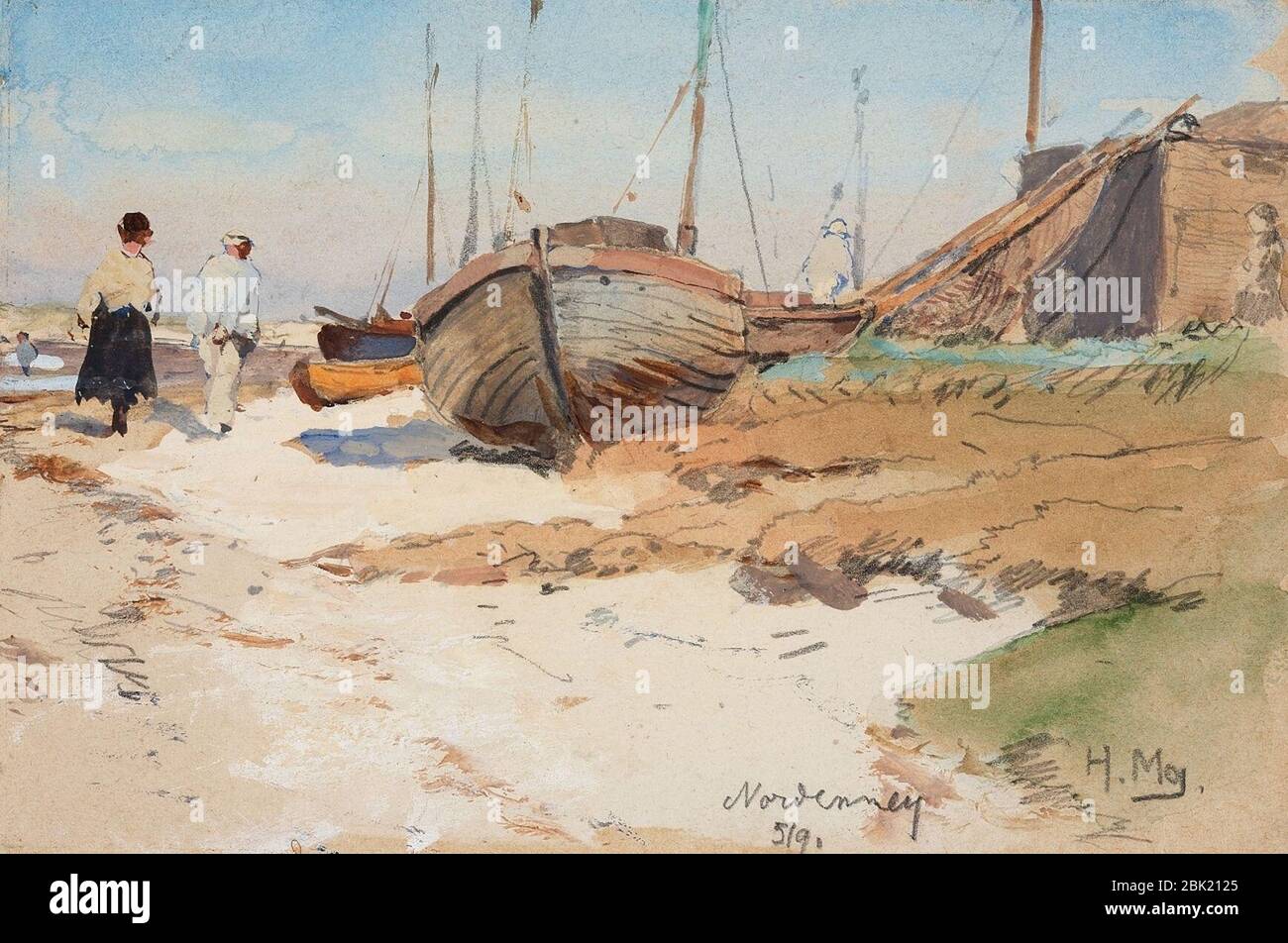 Hugo Mühlig Am Strand von Norderney Stock Photo - Alamy