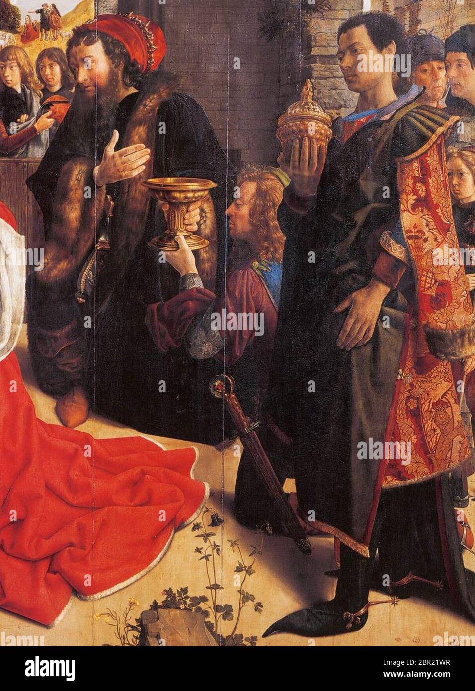 Hugo van der goes monforte altarpiece detail 07 Stock Photo - Alamy