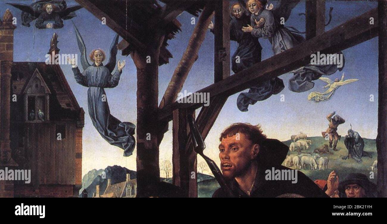 Hugo van der goes portinari triptych central background Stock Photo - Alamy