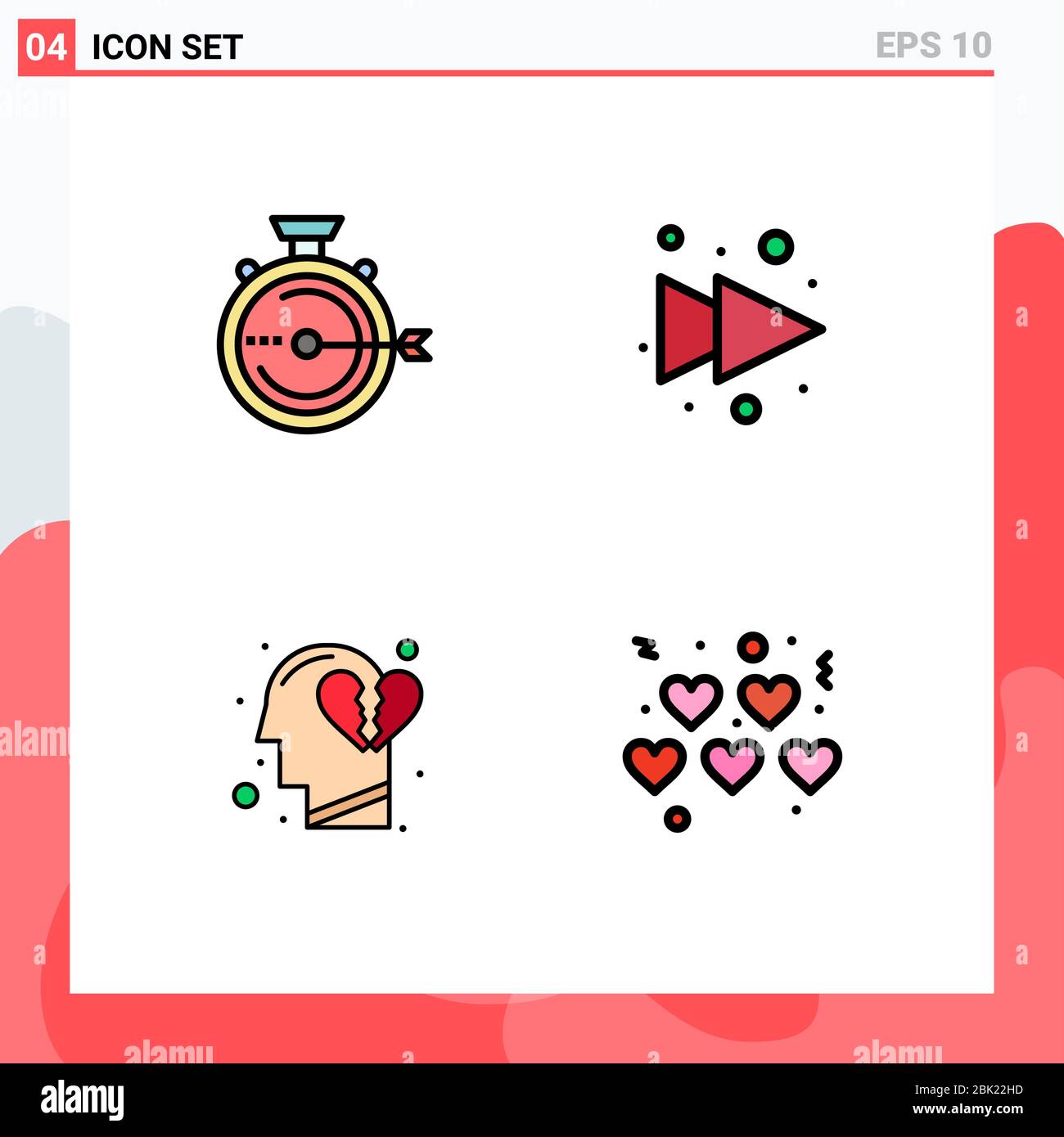 4 Universal Filledline Flat Colors Set for Web and Mobile Applications ...