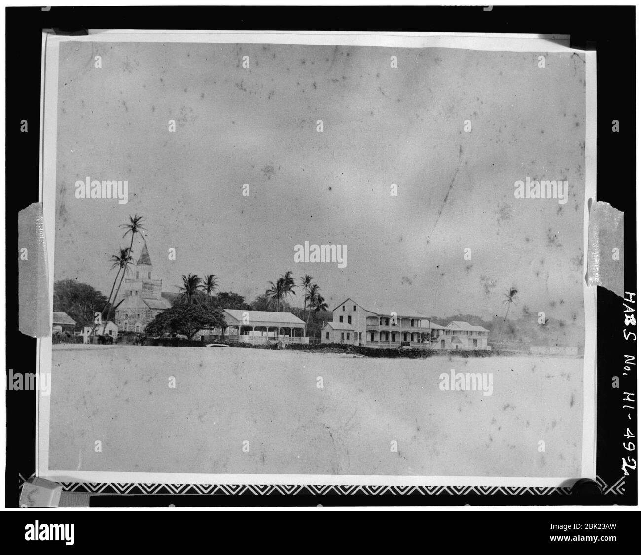 Hulihee Palace and waterfront of Kailua-Kona, 1884-1900 Stock Photo - Alamy