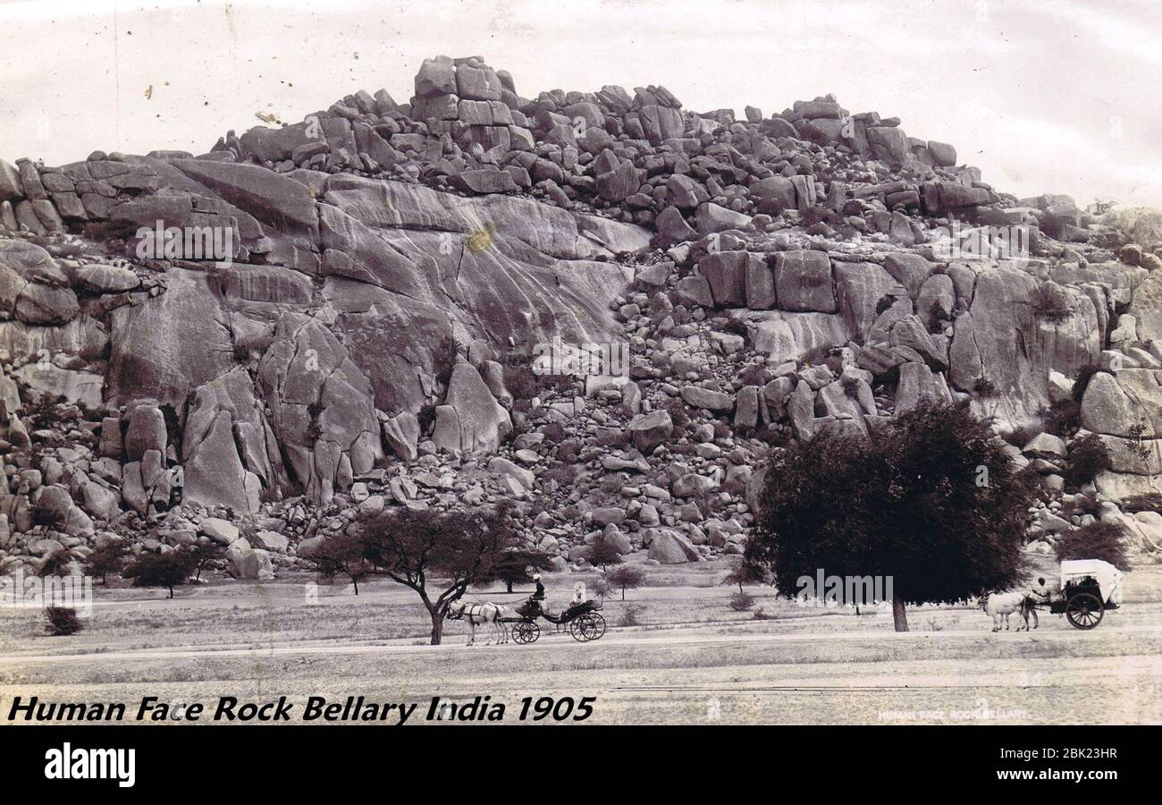 Human Face Rock Bellary Stock Photo - Alamy