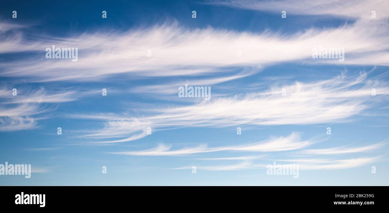 Blue sky background with cirrus clouds, clouds pattern Stock Photo - Alamy
