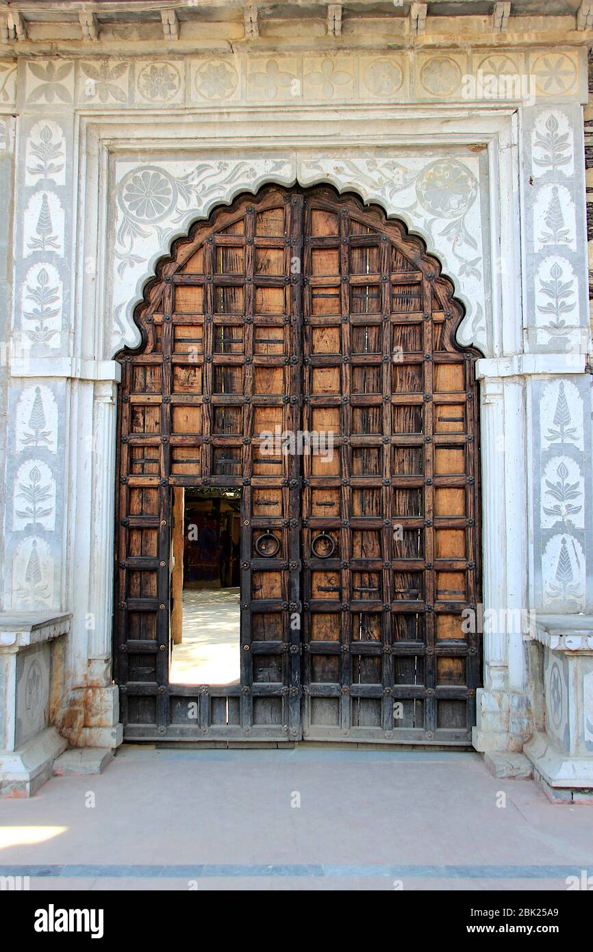 Small service door in mammoth gate at Maharana Pratap Museum at ...