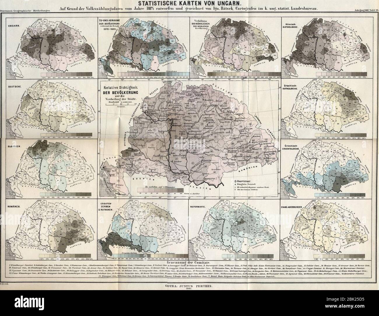 Hungary (population in 1880 Stock Photo - Alamy