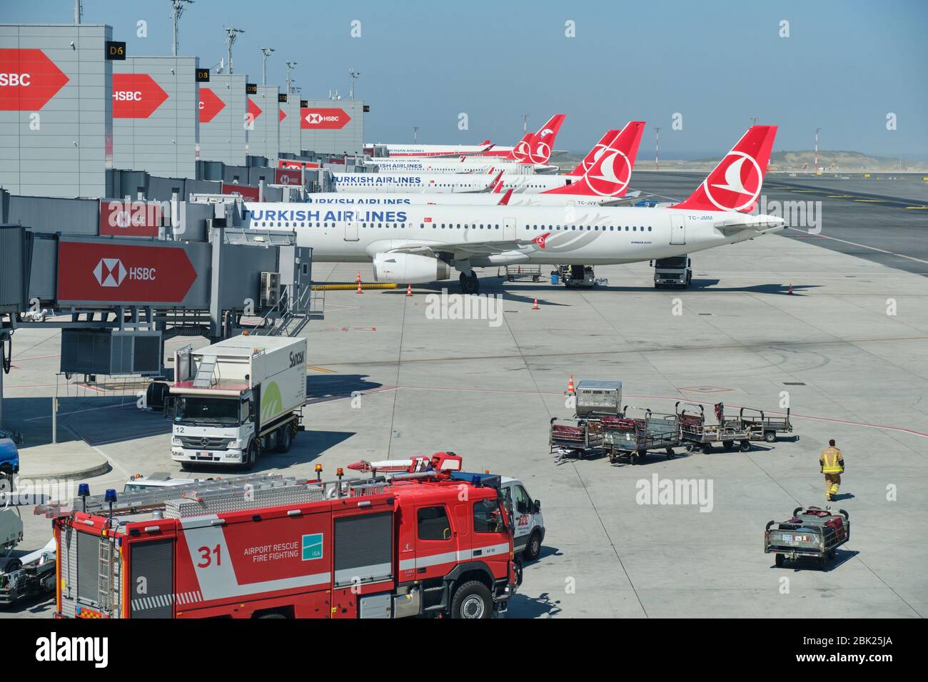 Istanbul / Turkey - September 14, 2019: Turkish Airlines planes docked ...