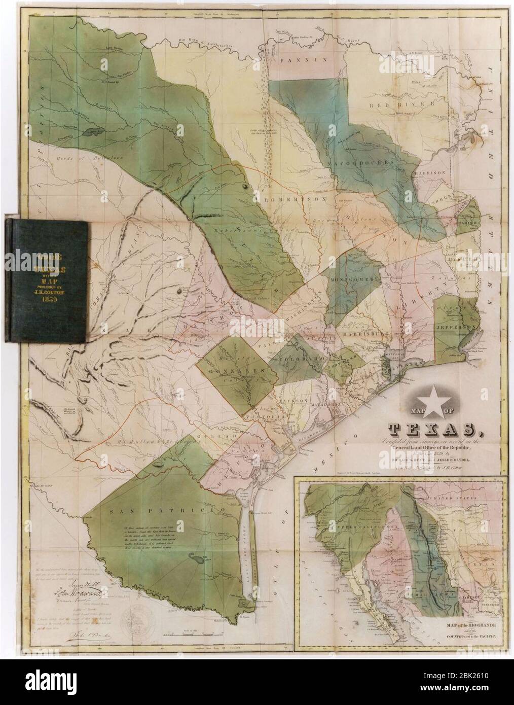 Hunt & Randel's Guide and Map to Texas, 1839 Stock Photo - Alamy