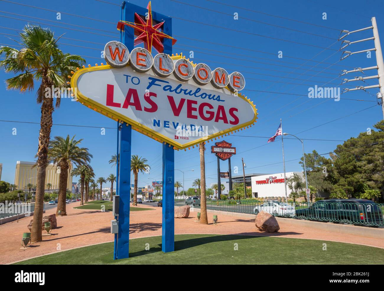 View of 'Welcome to Fabulous Las Vegas' sign on 'The Strip' Las Vegas ...