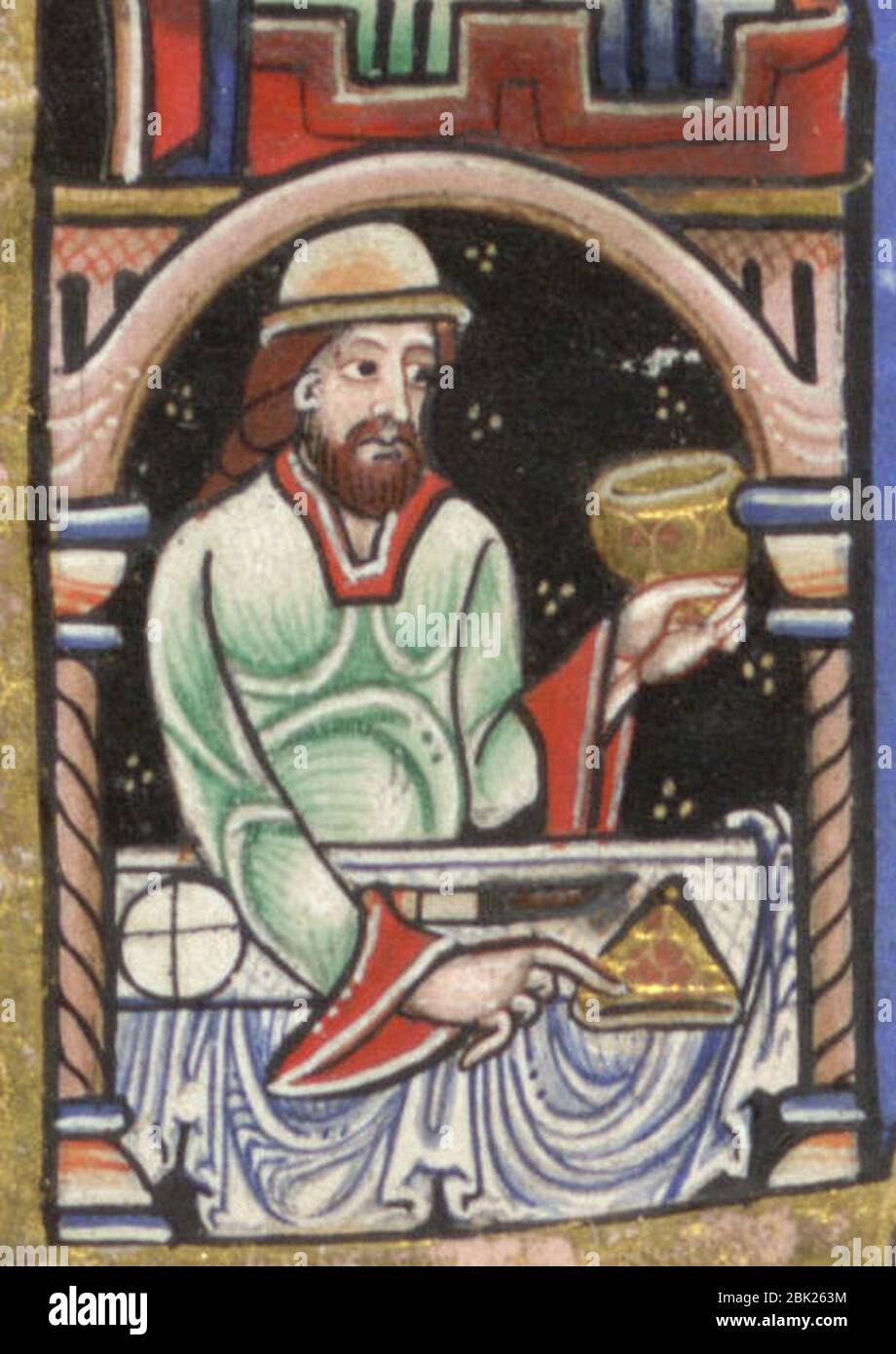 Hunterian Psalter c. 1170 feasting Stock Photo - Alamy