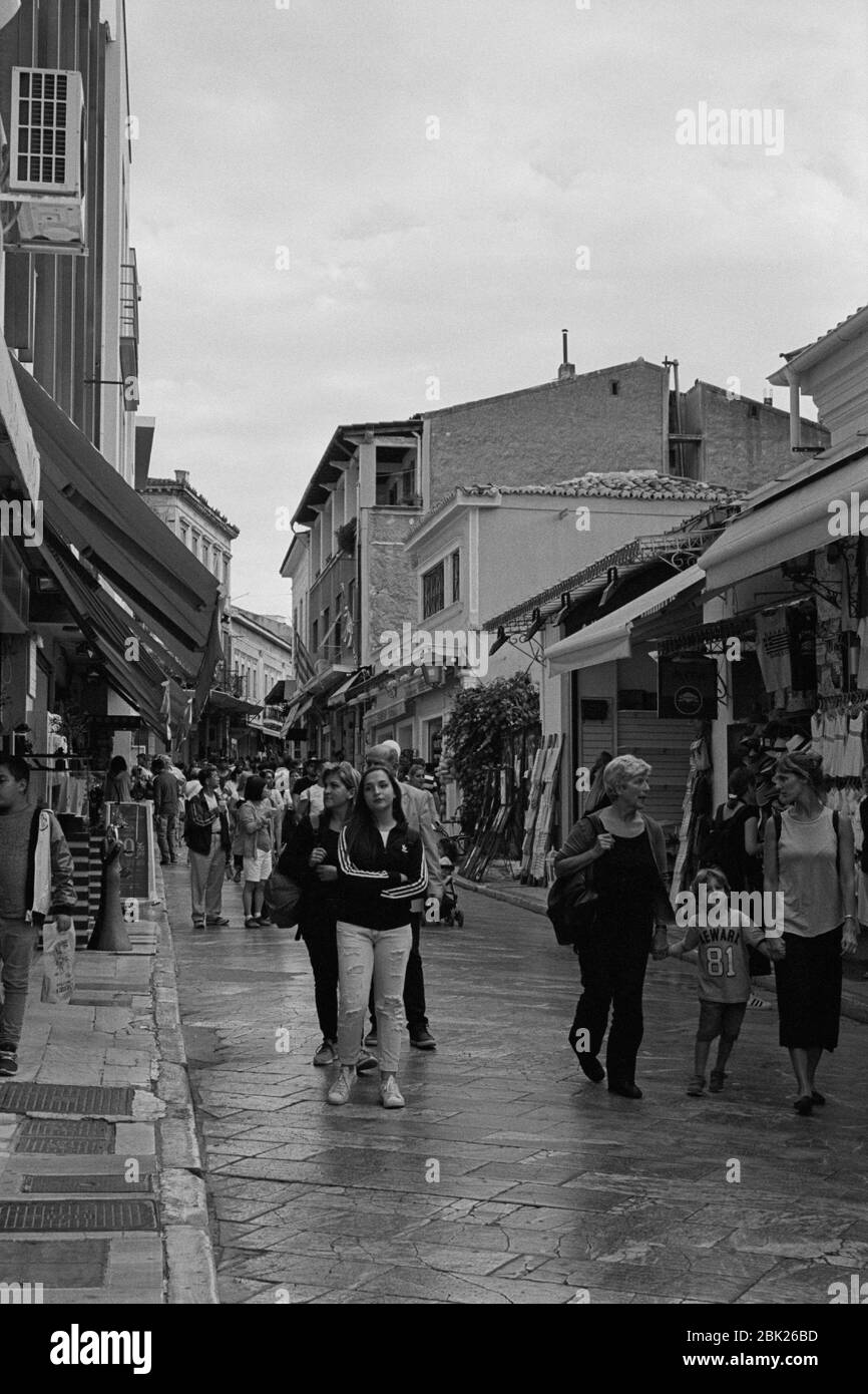 Old city street, Athens Greece Stock Photo - Alamy