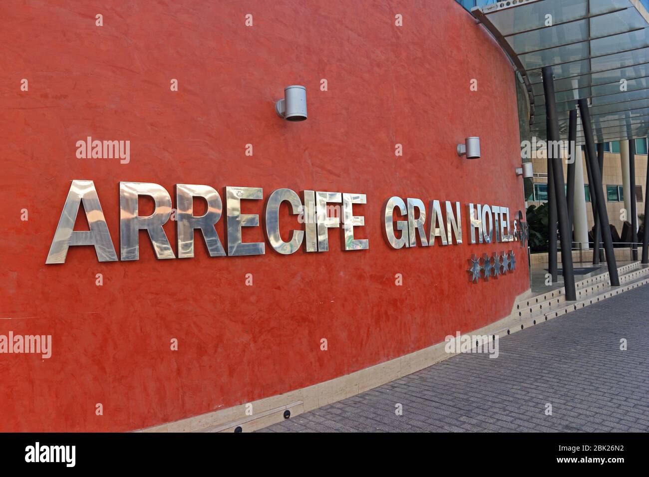 Sign outside Arrecife Gran Hotel & Spa, Arrecife, Lanzarote Stock Photo ...