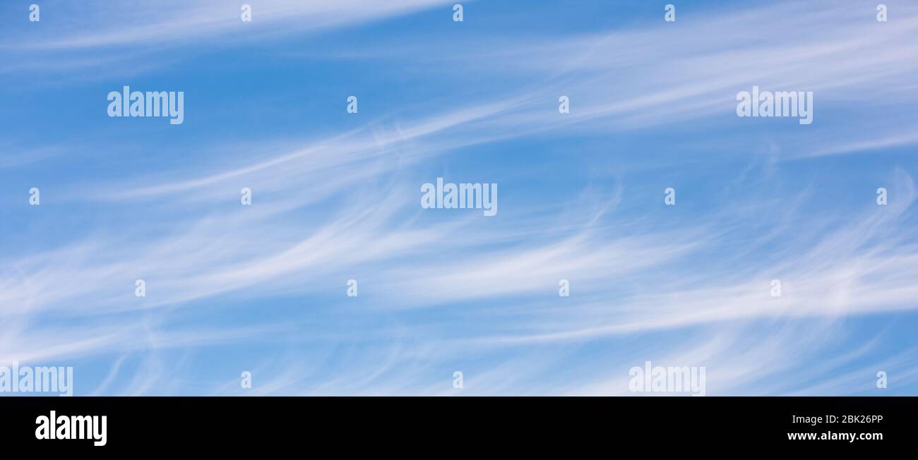 Blue sky background with cirrus clouds, clouds pattern Stock Photo - Alamy