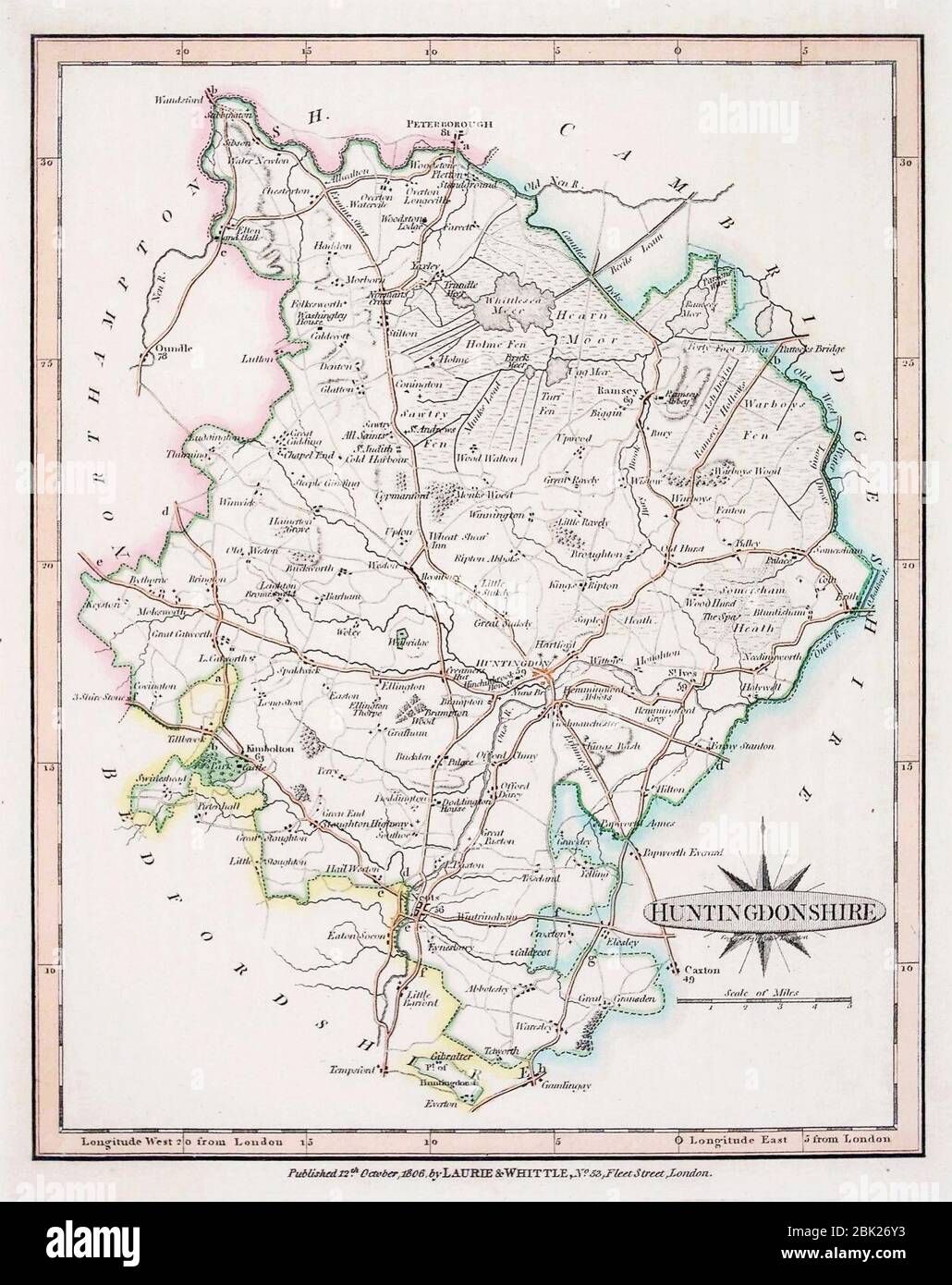 Huntingdonshire map hi-res stock photography and images - Alamy