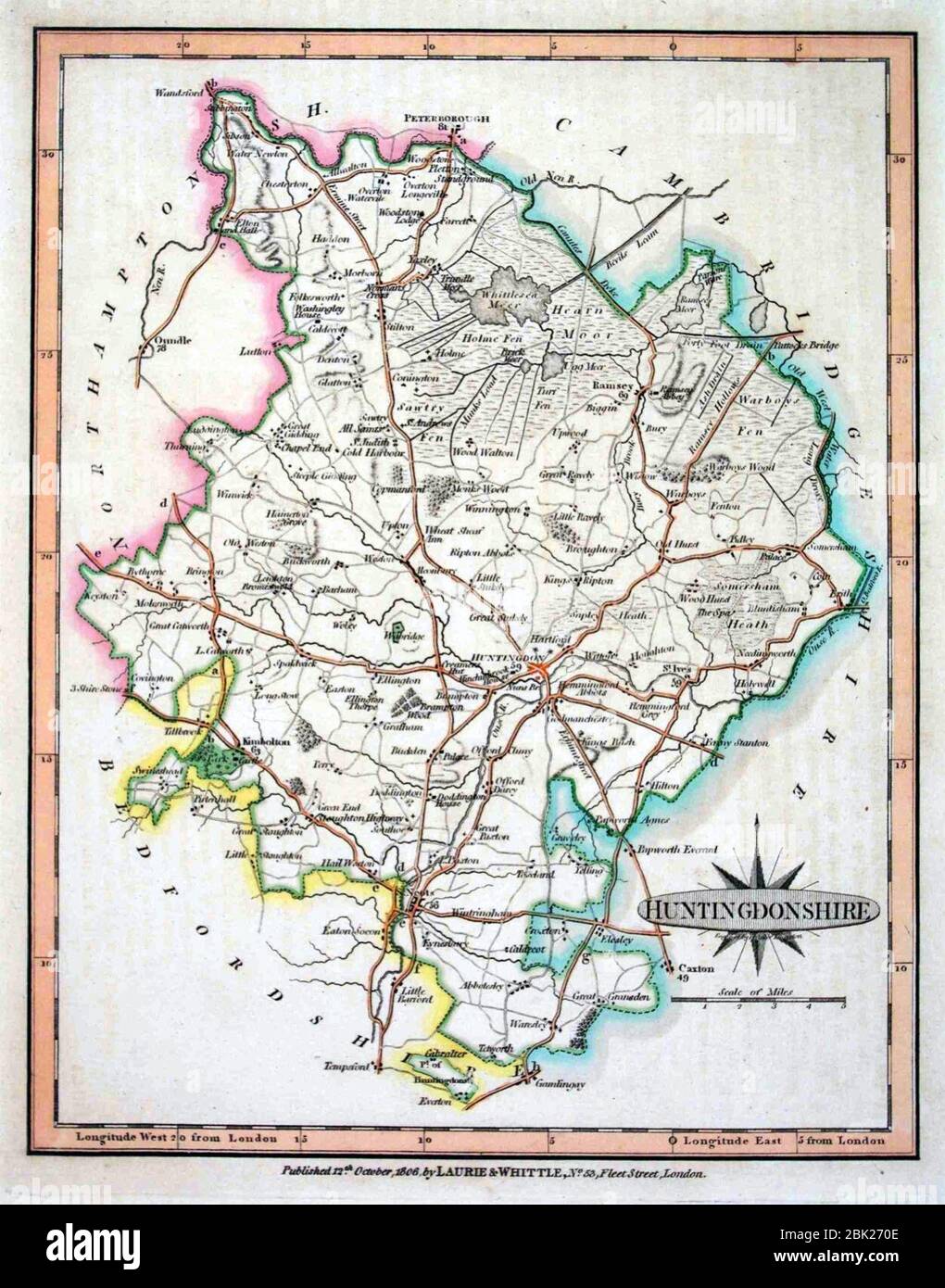 Huntingdonshire 1806 map 1 Stock Photo - Alamy