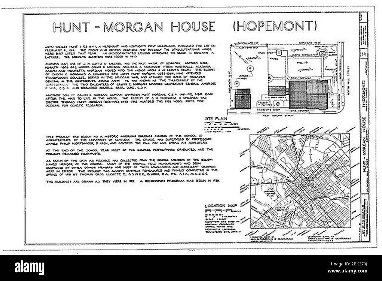 Hunt-Morgan House (Hopemont) drawing Stock Photo - Alamy