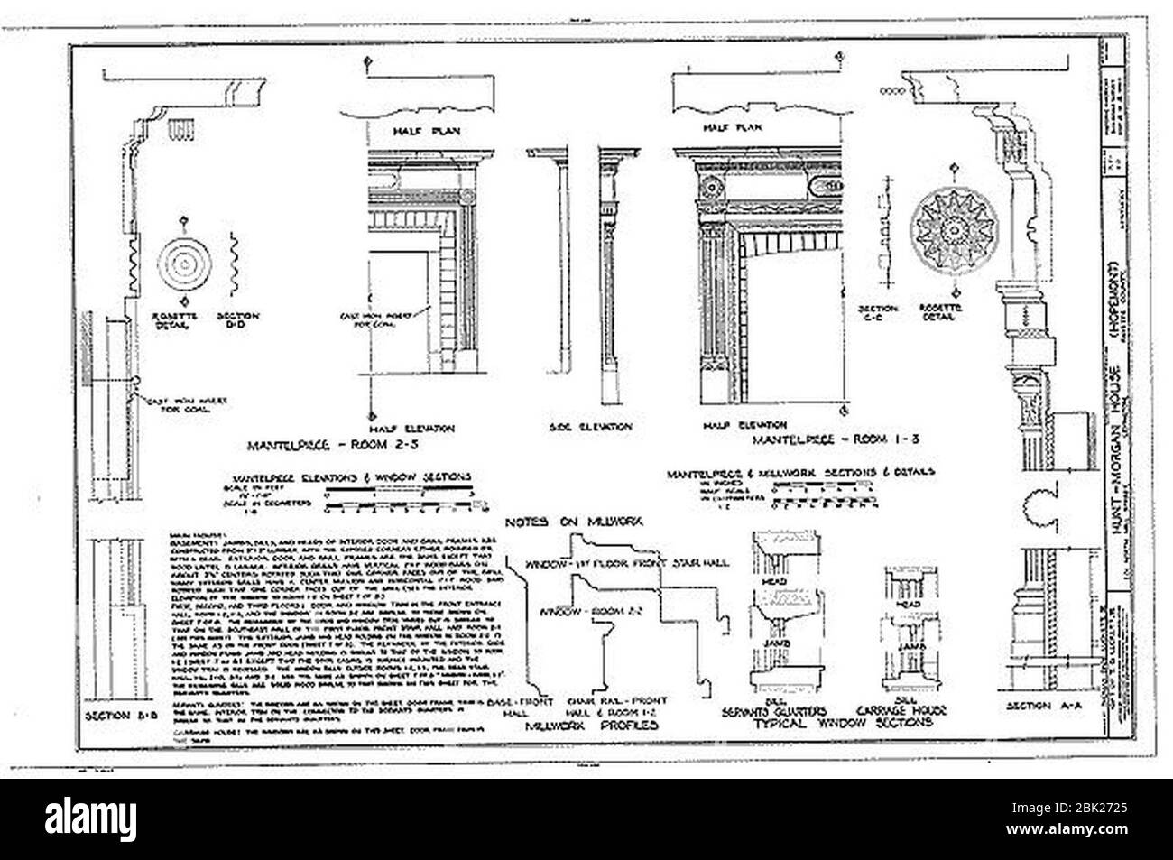 Hunt-Morgan House (Hopemont) drawing 7 Stock Photo - Alamy