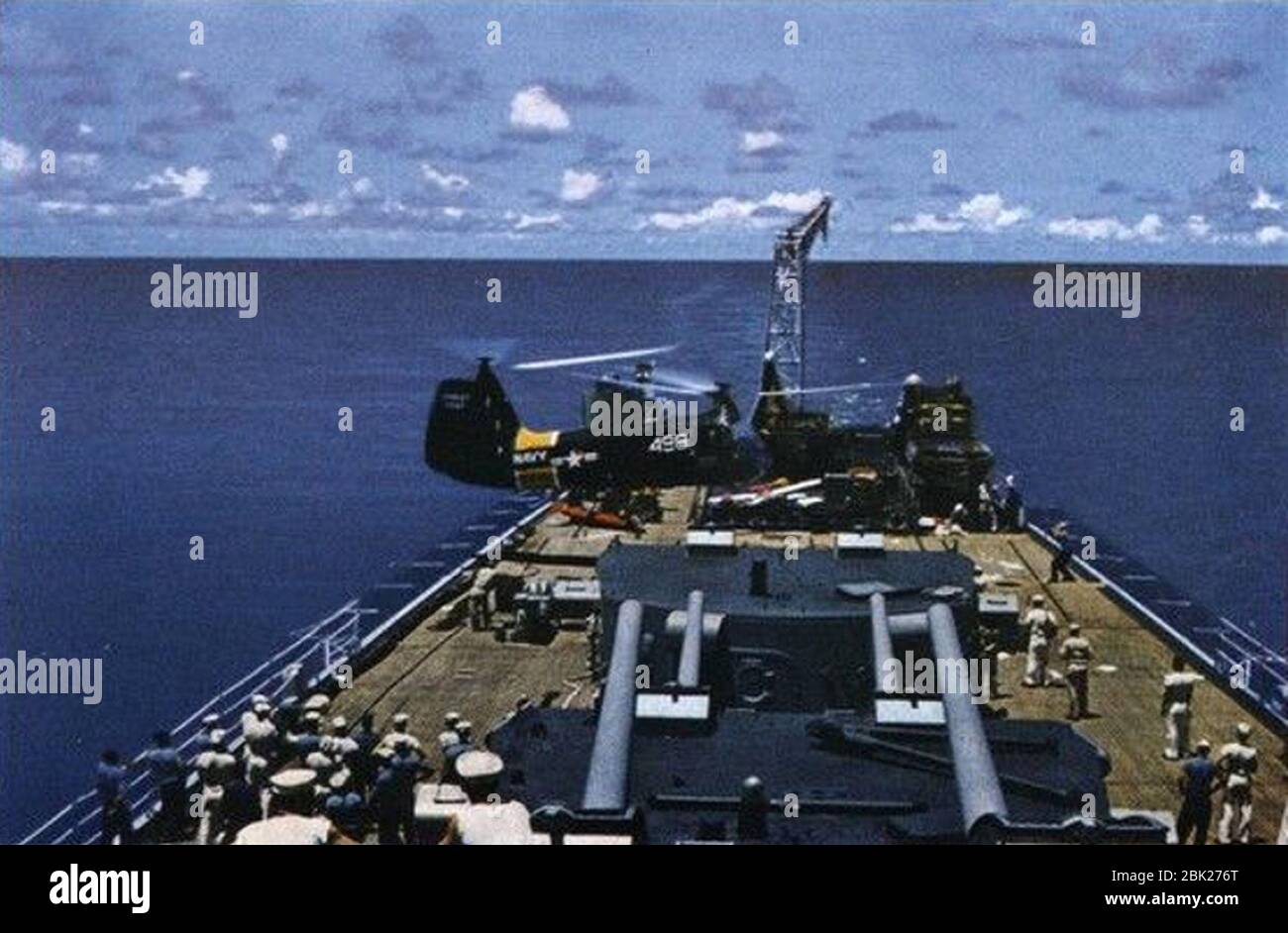 HUP Retriever landing aboard the light cruiser USS Roanoke (CL-145) in ...