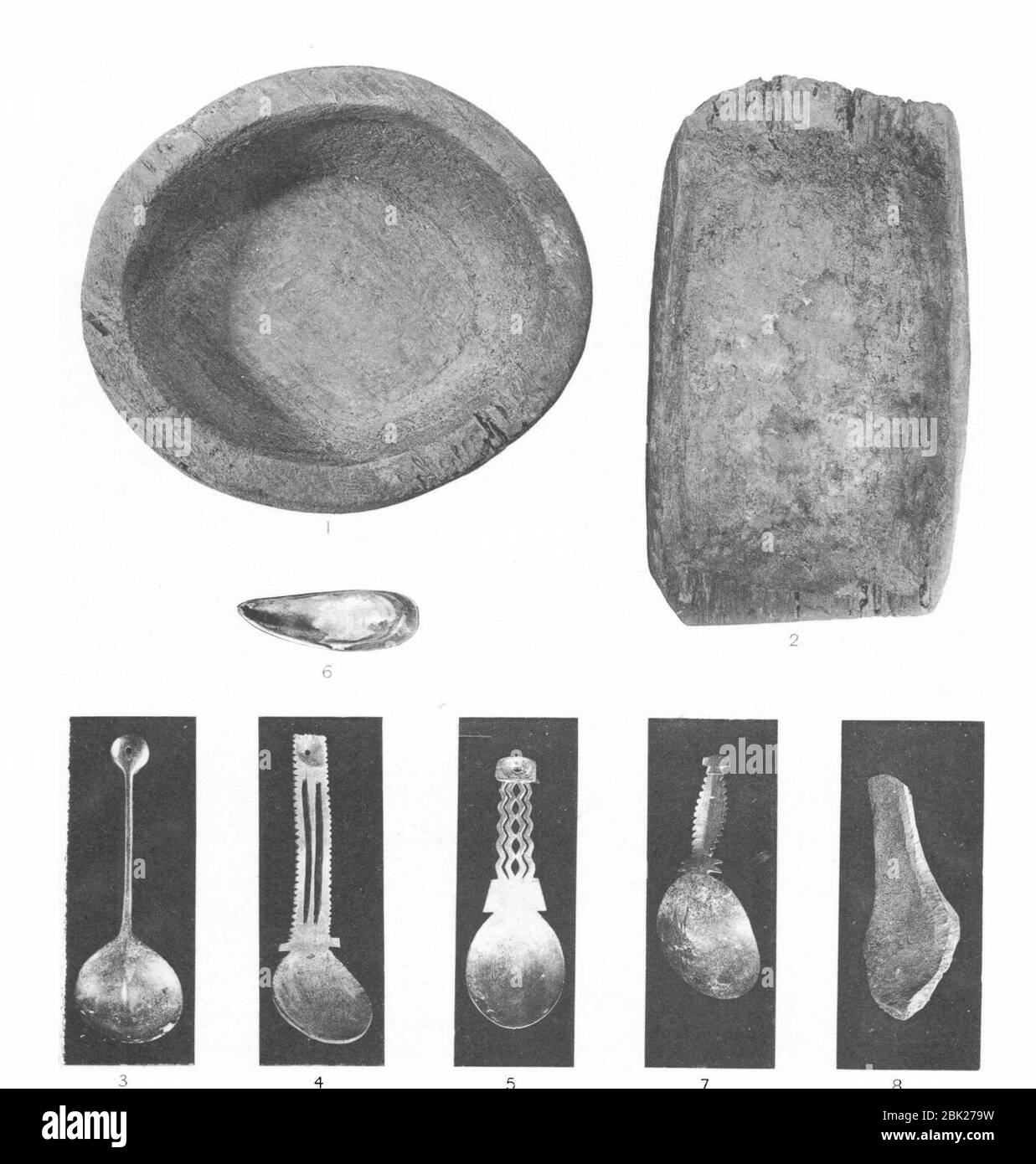 Hupa hand washing bowl and spoons Stock Photo - Alamy