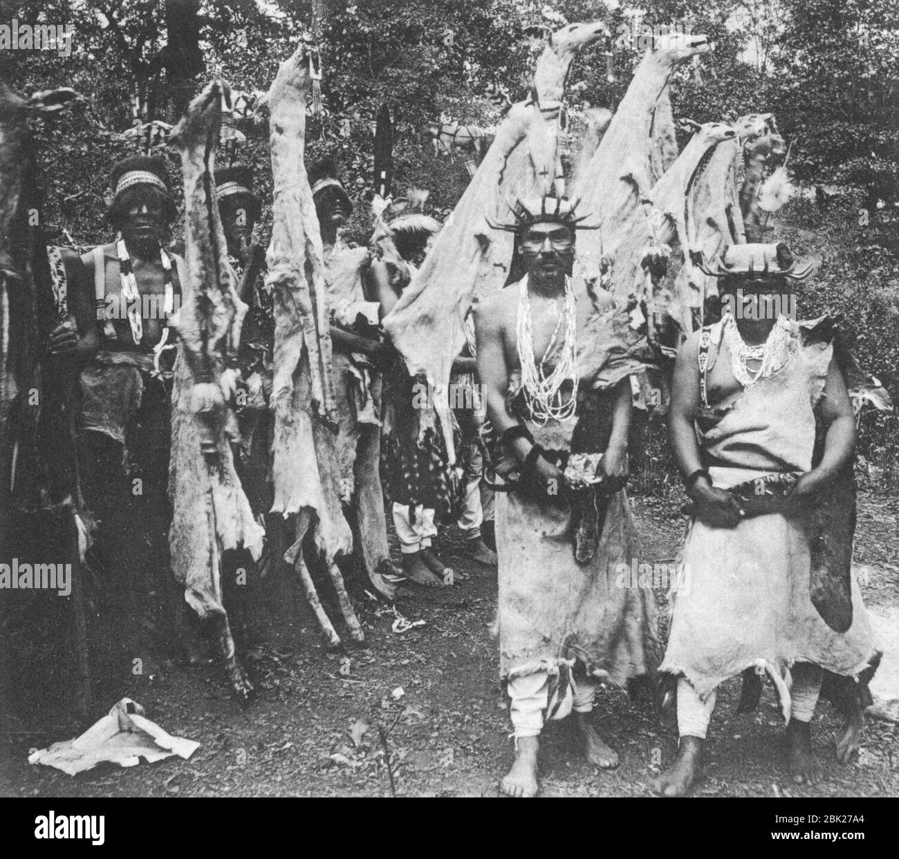 Hupa white deerskin dance Stock Photo - Alamy