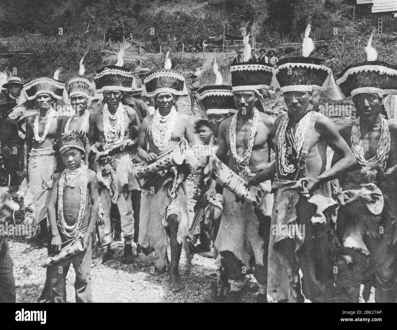 Hupa men at jumping dance with Yurok Stock Photo - Alamy
