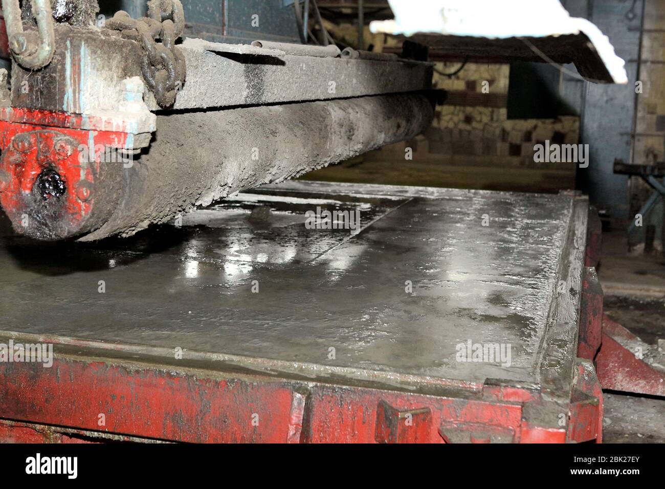 Concrete panel factory for home construction. Huge production. Creation ...