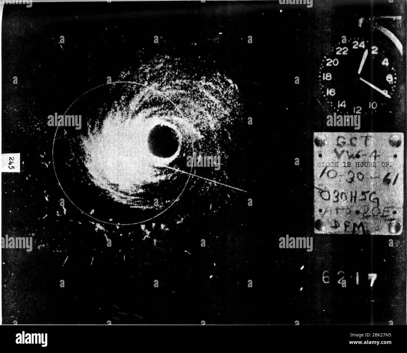 Hurricane Hattie radar 30 Oct 1961 Stock Photo - Alamy