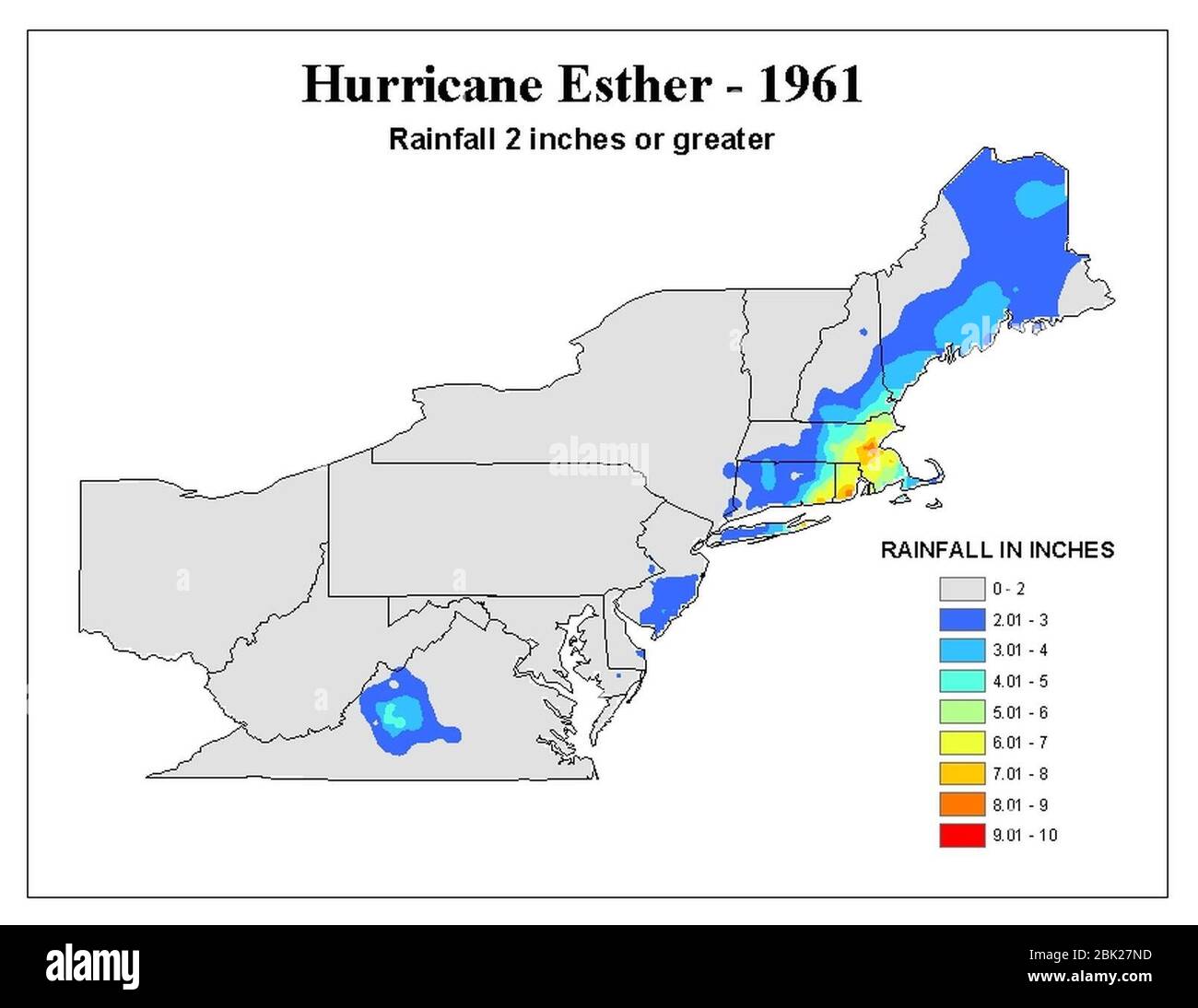 Hurricane Esther 1961 Stock Photo - Alamy