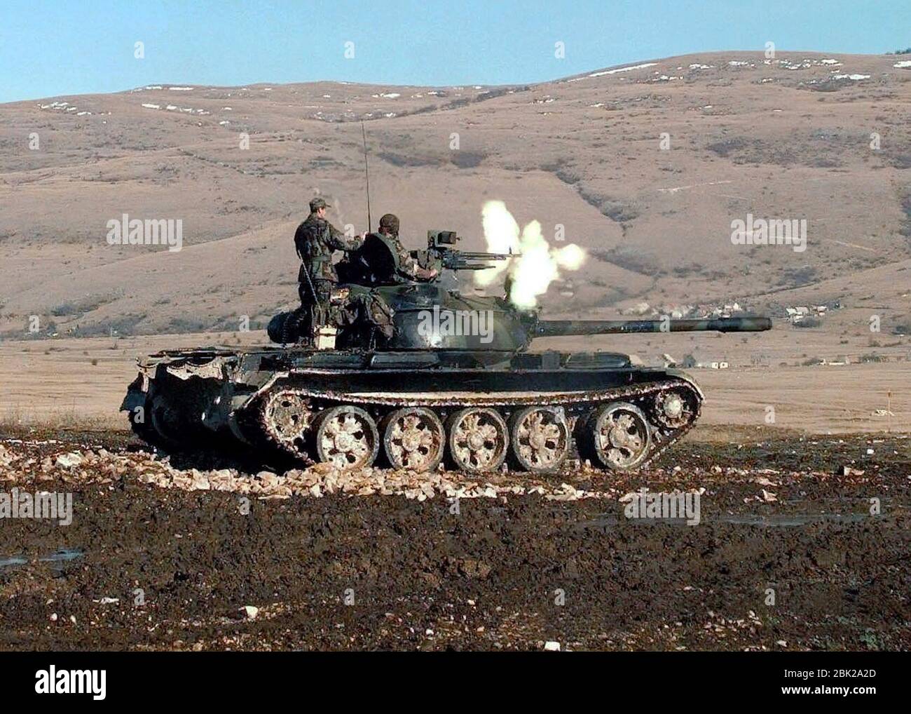 HVO Army T-55 Glamoc firing MG Stock Photo - Alamy