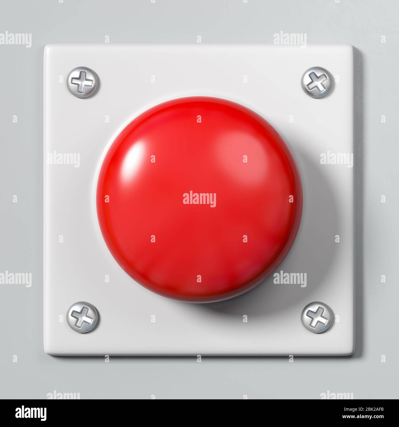 Red Button on Gray Background Stock Photo - Alamy