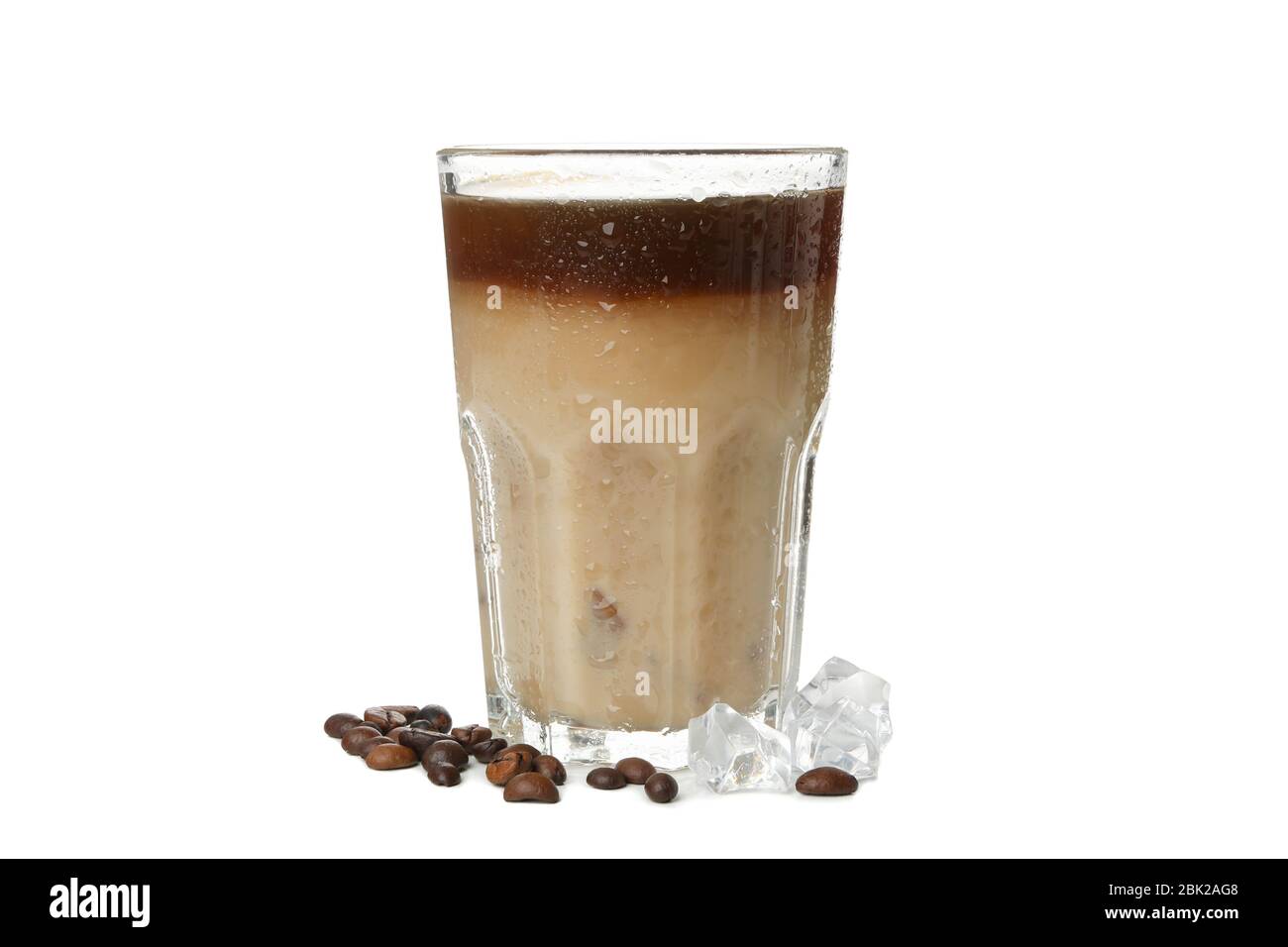 Glass of ice coffee isolated on white background Stock Photo - Alamy