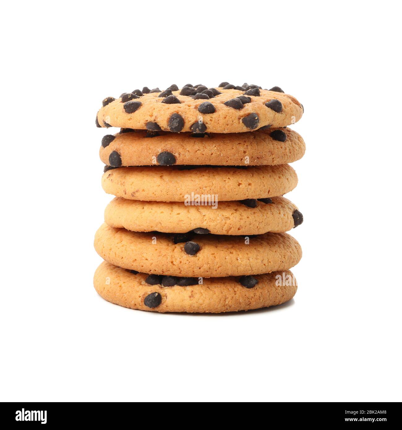 Pile of tasty cookies isolated on white background Stock Photo - Alamy