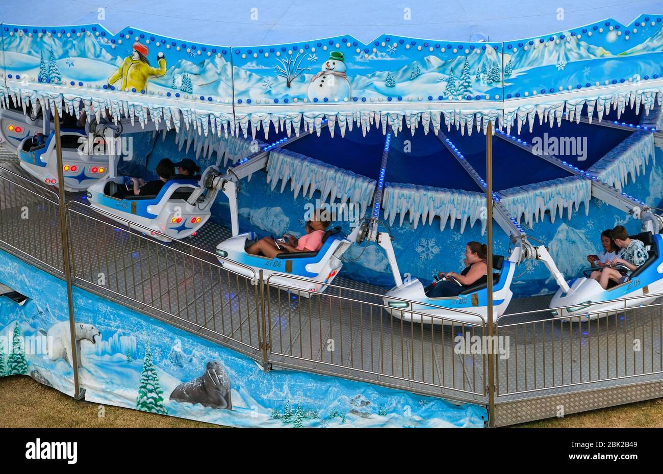 Snowmobile Ride at Carnival Stock Photo - Alamy