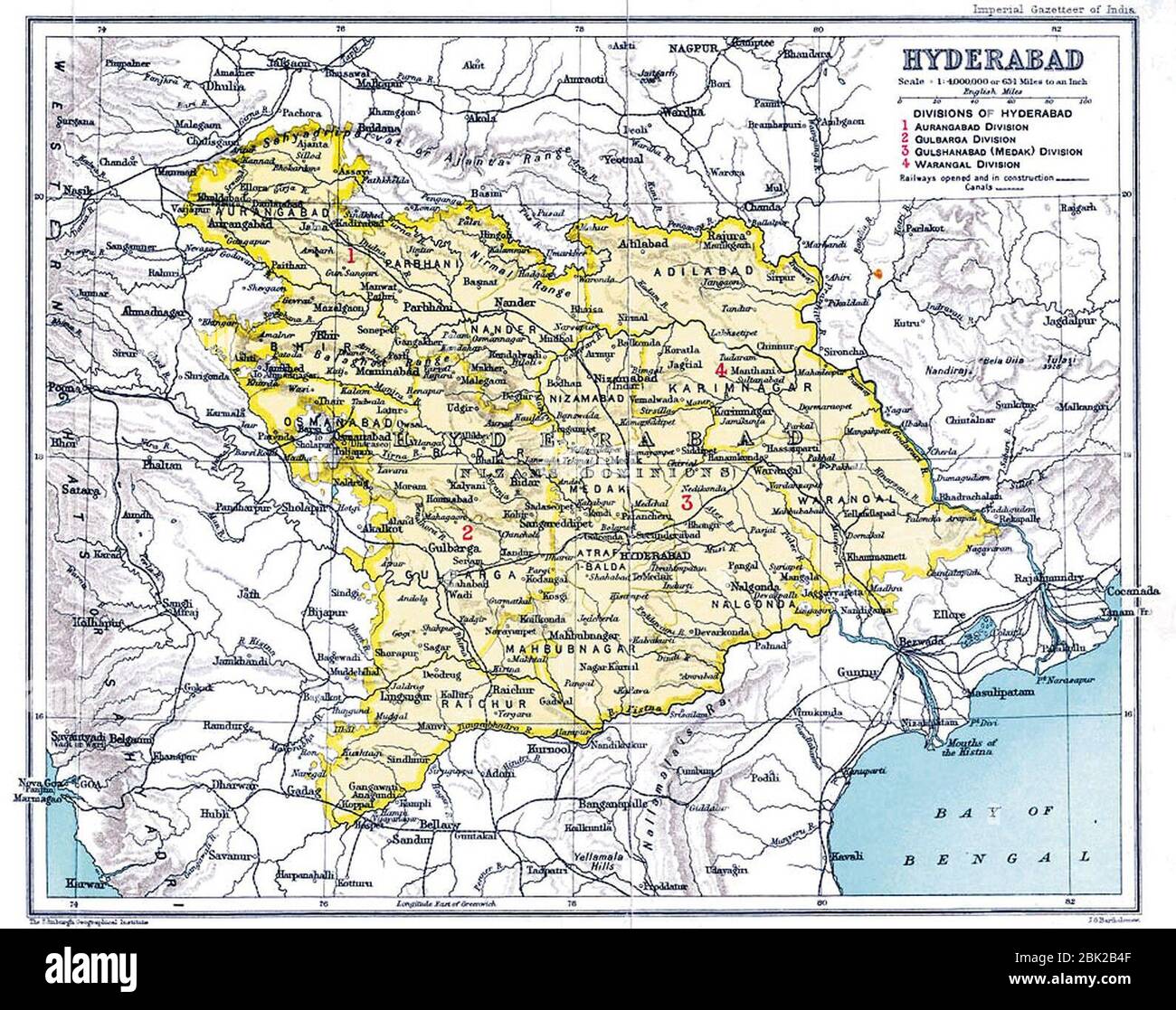 Hyderabad state from the Imperial Gazetteer of India, 1909 Stock Photo ...