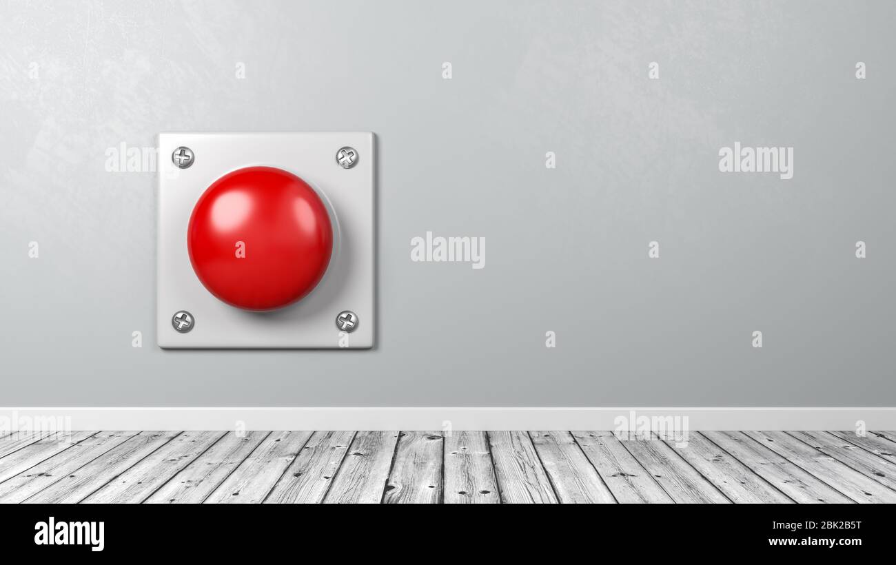 Red Button in the Room Stock Photo - Alamy